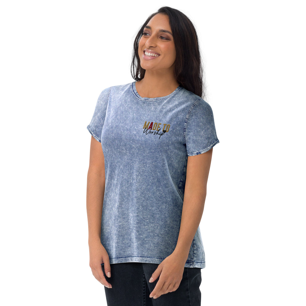 Made to Worship Women's Denim T-Shirt – Grace Abounds